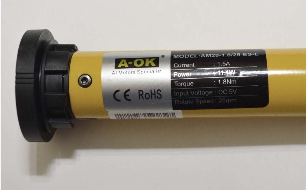 A-OK AM28 RF Li-ion Roller Shade Motor Kit w/1.5 inch x 106 Inch Tube